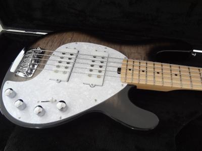 China 5 String Bass Guitar Ernie Ball StingRay 5 Gray Quilted Maple Body Maple Neck 22 Fret for sale