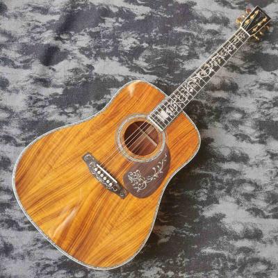 China Custom 41 inch All KOA Wood Dreadnought Acoustic Guitar D45 Martin Style Abalone Inlay for sale
