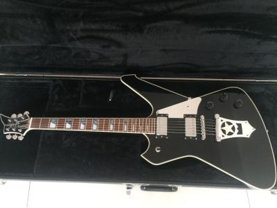 China 6 String Electric Bass Guitar Mahogany Body Brazil Wood Fingerboard 24 Frets Gloss Black Custom for sale