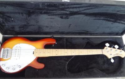 China 5 String Electric Bass Guitar Ernie Ball Musicman Sting Ray5 Sunburst Active Pickups Maple Body 24 Fret for sale