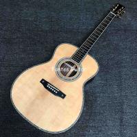 China Custom Martin Style OM 42 Acoustic Guitar Solid Spruce Top Real Abalone Inlay Vintage Tuner for sale