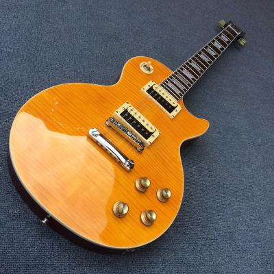 China Solid Mahogany LP Electric Guitar with Tiger Flame Maple Top 22 Fret Rosewood Fingerboard for sale