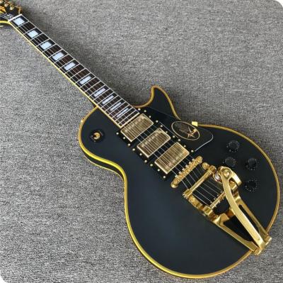 China Grand LP Electric Guitar Black Bigsby 3 Pickups Gold Hardware Mahogany Body 22 Fret for sale