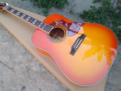 China 41 Inch Orange Hummingbird Acoustic Guitar Solid Spruce Top Rosewood Fingerboard 22 Fret for sale