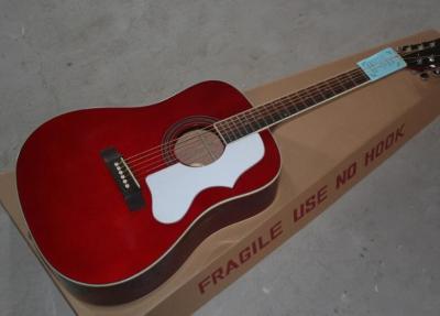 China Custom Red H-Bird Acoustic Electric Guitar 21 Fret Brazil Wood Bow Maple Neck Rosewood Fingerboard for sale