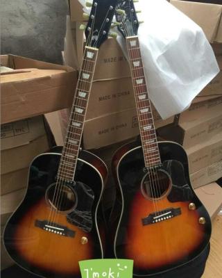 China Chibson G160E Acoustic Electric Guitar Sunburst John Lennon Style 21 Fret Mahogany Bow for sale