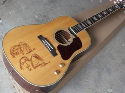 China Natural Chibson G160e Acoustic Electric Guitar John Lennon Signature 21 Fret Mahogany Neck for sale