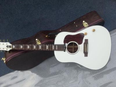 China Gibson J160E Style Electric Acoustic Guitar Alpine White 21 Fret Spruce Top for sale