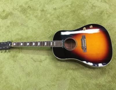 China Vintage Chibson J160V Acoustic Electric Guitar Sunburst 21 Fret Mahogany Bow for sale