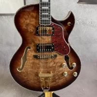China Custom Vintage Burst Byrdland Jazz Electric Guitar Flamed Maple Top Gold Hardware HH Pickups 22 Frets for sale