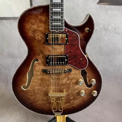 China Custom Vintage Burst Byrdland Jazz Electric Guitar Flamed Maple Top Gold Hardware HH Pickups 22 Frets for sale
