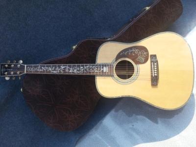 China AAA Solid Spruce Top Acoustic Electric Guitar OM45 21 Fret Rosewood Fingerboard Mahogany Bow for sale