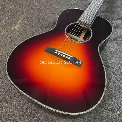 China Classic Folk Parlor Acoustic Guitar Solid Indian Rosewood 38 Inch OO Body Sunburst for sale