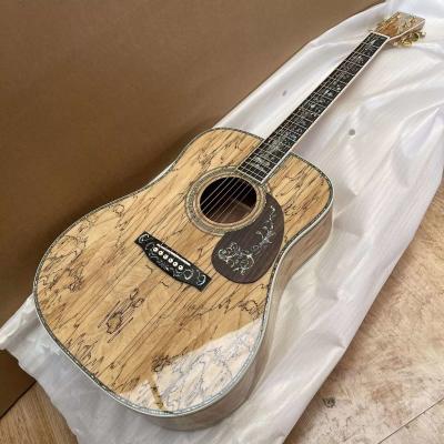 China Custom Maple 41 Inch D Type Acoustic Guitar Abalone Inlays Ebony Fingerboard for sale