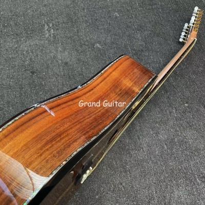 China 41 Inch 12 String Solid KOA Acoustic Guitar Flamed Maple Neck Gloss Finish Steel String Musical Instrument for sale