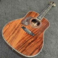 China Left Handed D Body Solid Koa Top Acoustic Guitar with KOA Back Sides 20 Fret Ebony Fingerboard OEM for sale