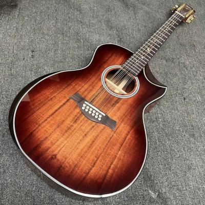 China Custom 6 String Acoustic Guitar Solid KOA Top Mahogany Neck Ebony Fretboard Cutaway K24ce for sale