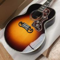 China Custom Sunburst SJ200 All Solid Wood Jumbo Acoustic Guitar 20 Fret Ebony Fingerboard for sale