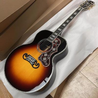 China Custom Gibson Style SJ200 Crown Jumbo Acoustic Guitar Solid Spruce Top 20 Fret for sale