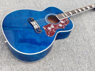 China Gibson J200 Blue Acoustic Guitar Solid Spruce Top Maple Body 22 Fret Custom OEM for sale