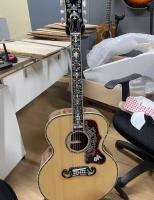 China Custom 43 INCH SJ200 JUMBO SOLID Back Side Acoustic Electric Guitar Abalone Binding for sale