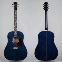 China Custom Gibson Style Solid Adirondack Spruce Top Solid Tiger Maple Back Side J-45 Acoustic Guitar in Blue for sale