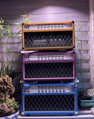 China Custom D Style Steel String Guitar Amplifier Head 20W 50W 100W Suede Blue Grand SSS for sale