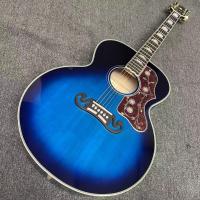 China Custom Flamed Maple Back Side 43 Inch Jumbo Acoustic Guitar Blue Sunburst Abalone Inlay for sale