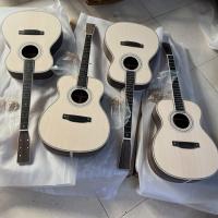 China Custom Solid Spruce Top OM Kits Acoustic Guitar without Finishing, Customized Logo on Headstock for sale