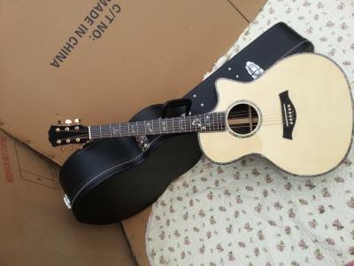 China Factory Custom 41 Inch Acoustic Guitar 20 Frets Cutaway Natural Wood Solid Top Golden Tuners for sale