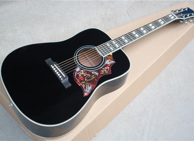 China Wholesale Custom 41 Inch Hummingbird Acoustic Guitar Cherry Red Black Solid Spruce Top Rosewood Fretboard for sale