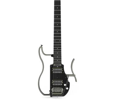 China Grand Headless Foldable Travel Electric Guitar 648mm Scale Aluminum Body Dual Humbuckers Headphone Amp for sale