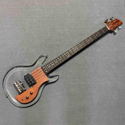 China Custom Dan Armstrong 4 String Acrylic Electric Bass Maple Neck Rosewood Fretboard 34 Inch Scale for sale