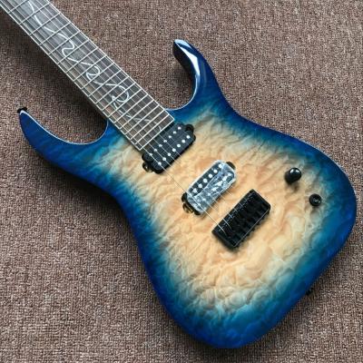 China 6 String Blue Electric Guitar Mahogany Body Rosewood Fingerboard Customizable for sale