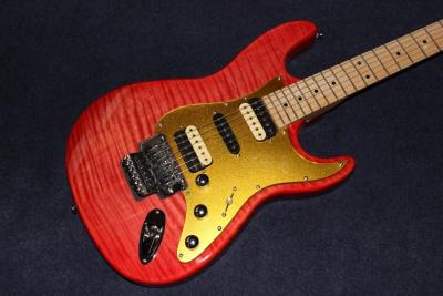 China Red Tiger Flame Electric Guitar Solid Basswood Body Maple Fingerboard 22 Fret Steel String for sale