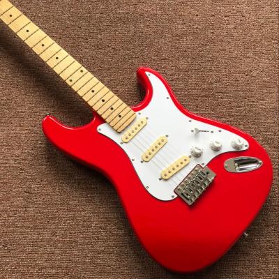 China Custom ST Electric Guitar Mahogany Body Rosewood Fretboard 22 Frets Red for sale