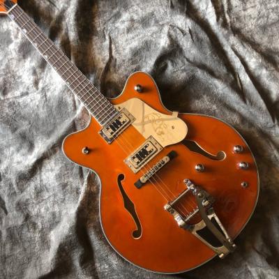 China Custom Double F Hole Hollow Body Jazz Electric Guitar 6 Strings Rosewood Fingerboard Gold Hardware for sale