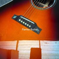 China Custom J45s Full Solid Wood Acoustic Guitar 41 Inch with Ebony Fingerboard Herringbone Abalone for sale