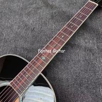 China Custom J45s Full Solid Wood Acoustic Guitar 41 Inch with Ebony Fingerboard Herringbone Abalone for sale