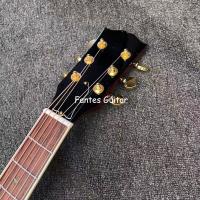 China Custom J45s Full Solid Wood Acoustic Guitar 41 Inch with Ebony Fingerboard Herringbone Abalone for sale