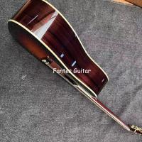China Custom J45s Full Solid Wood Acoustic Guitar 41 Inch with Ebony Fingerboard Herringbone Abalone for sale