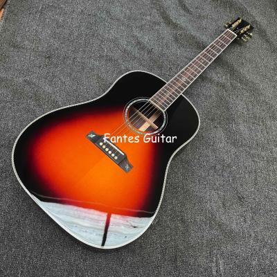China Custom J45s Full Solid Wood Acoustic Guitar 41 Inch with Ebony Fingerboard Herringbone Abalone for sale