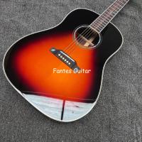 China Custom J45s Full Solid Wood Acoustic Guitar 41 Inch with Ebony Fingerboard Herringbone Abalone for sale