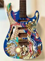 China Custom Handpainted Electric Guitar 22 Fret Mahogany Body OEM for Guitar and Bass for sale