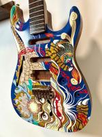 China Custom Handpainted Electric Guitar 22 Fret Mahogany Body OEM for Guitar and Bass for sale