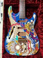 China Custom Handpainted Electric Guitar 22 Fret Mahogany Body OEM for Guitar and Bass for sale
