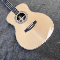China AAAAA solid spruce top OM body SOLID ROSEWOOD back side acoustic guitar bone nut for sale