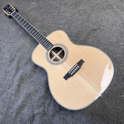 China AAAAA solid spruce top OM body SOLID ROSEWOOD back side acoustic guitar bone nut for sale