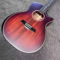 China AAAAA solid koa top k24ce body SOLID KOA back side Taylor style acoustic guitar bone nut for sale