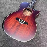 China AAAAA solid koa top k24ce body SOLID KOA back side Taylor style acoustic guitar bone nut for sale
